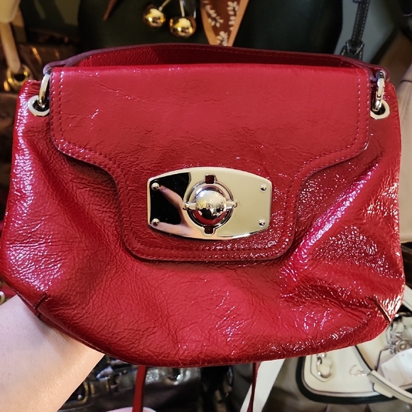 Bags | Furla Red Leather Shoulder Bag | Poshmark